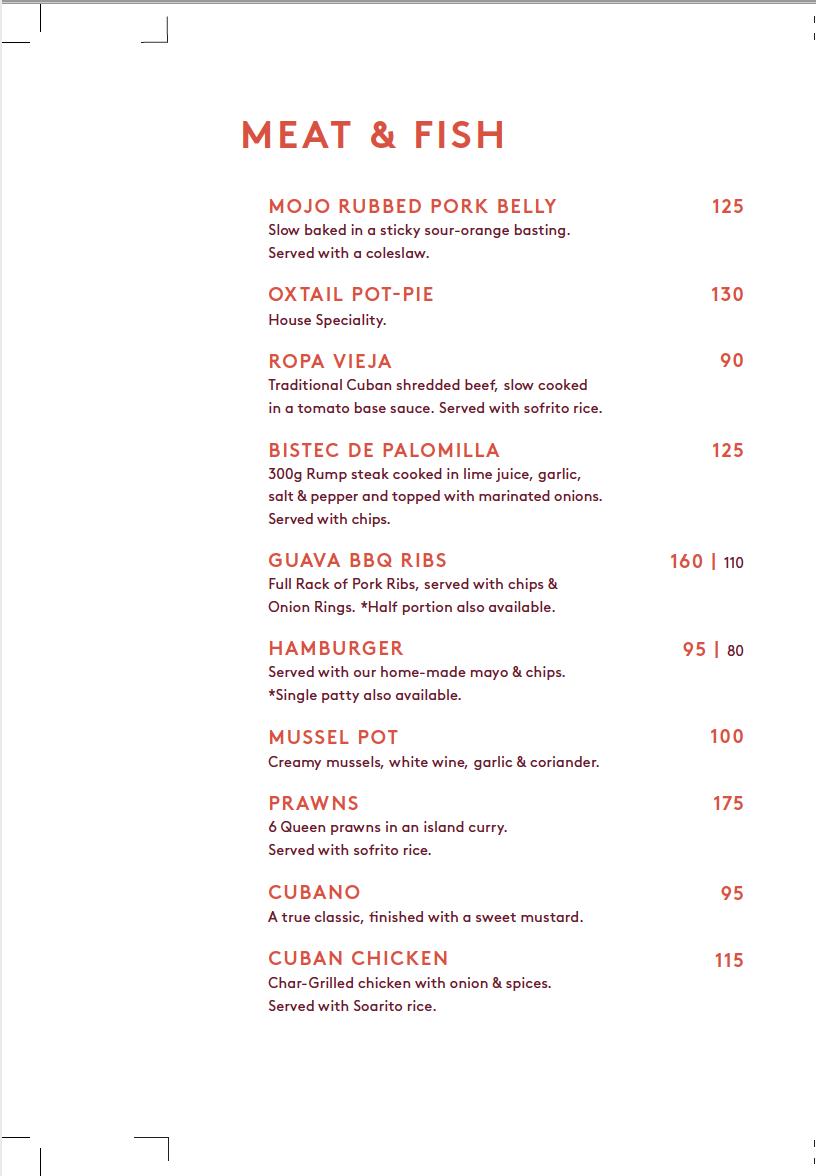 Menu at The Royale restaurant, Johannesburg, 357 Jan Smuts Ave