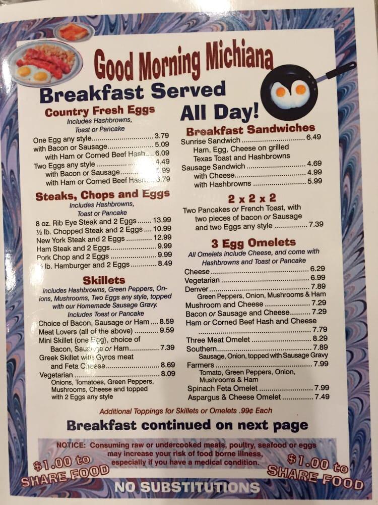 Menu at Howe restaurant, Howe, IN-9
