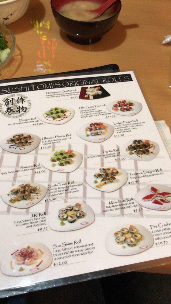 Carta del restaurante Sushi Tomi, Orlando