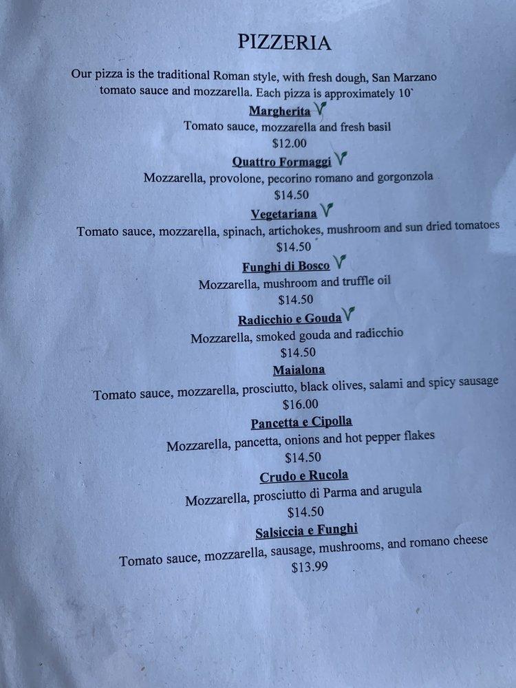 Menu at Borgo Italia pizzeria, Peachtree City