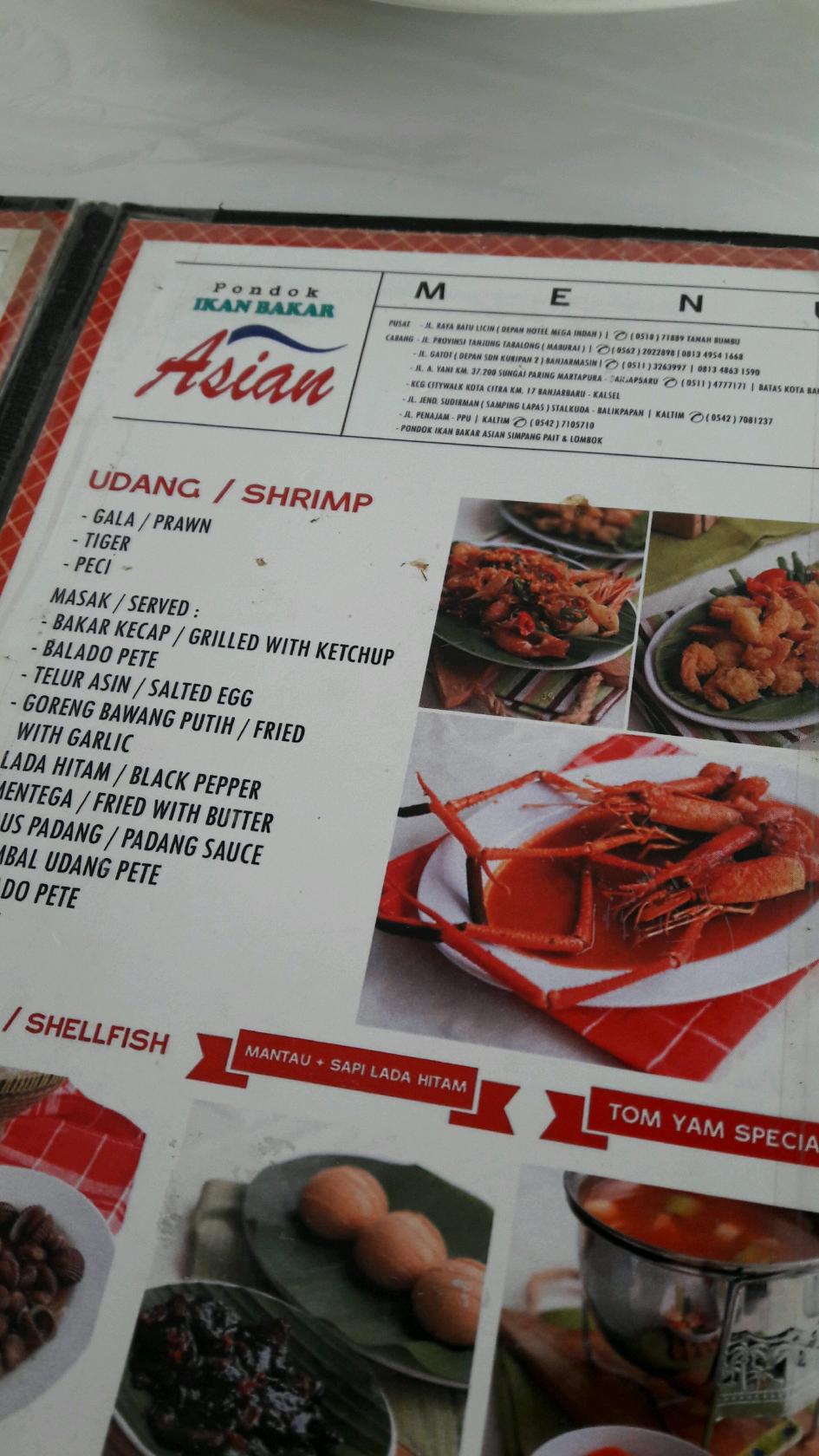 Menu at ~» Pondok Ikan Bakar ASIAN @ Stal kuda «~ restaurant, Balikpapan