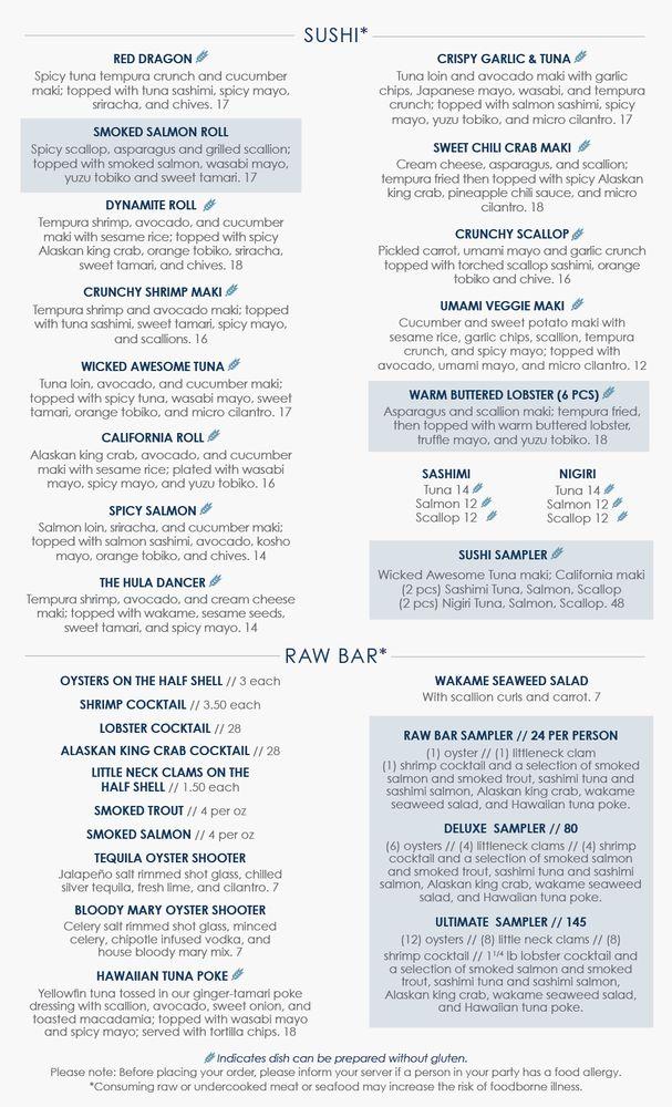 Menu at Surf Restaurant, Nashua