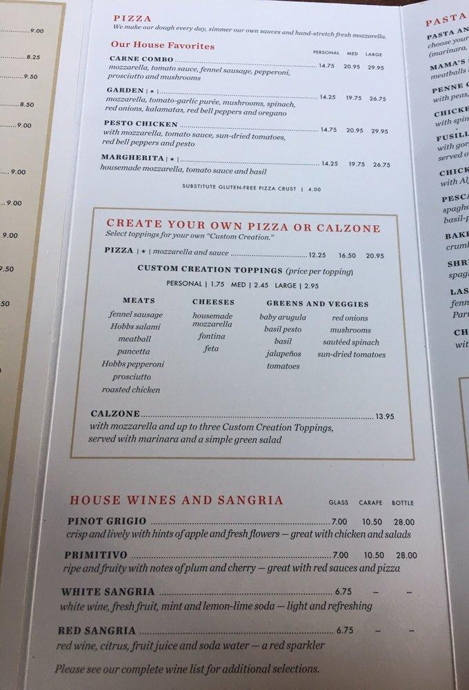 Menu at Tomatina restaurant, Santa Clara