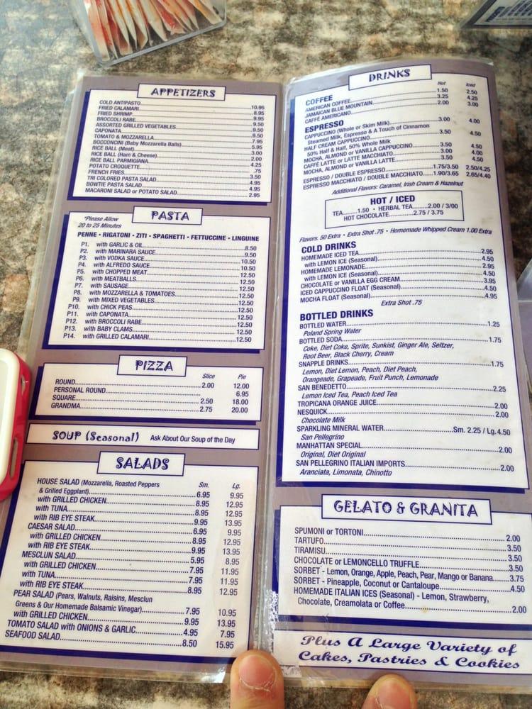 Menu at Royal Crown Bakery, New York City