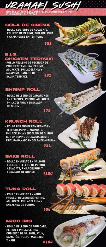 Carta del restaurante Sushi Ghetto, Zapopan, Av. Acueducto 1625-loc E