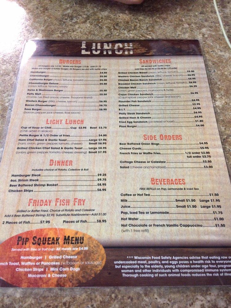 Menu at V&J's Northside Café cafe, Baldwin