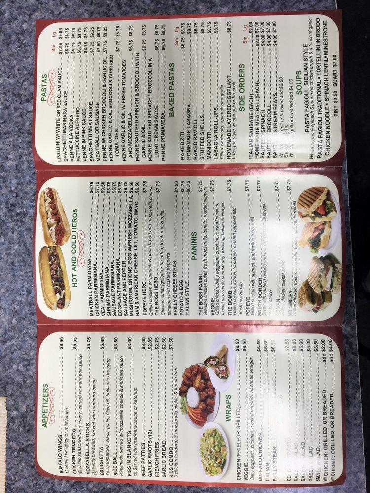 Carta de Anthony's Pizzeria, East Rockaway