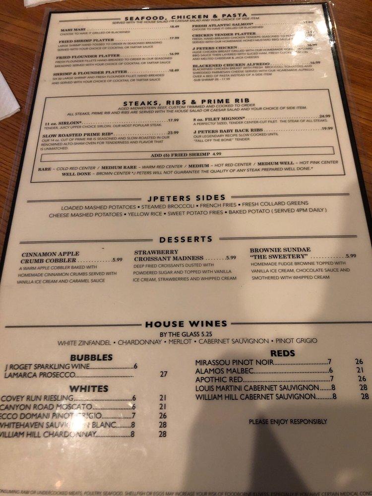 Menu at J Peters Grill & Bar - Lavonia, Lavonia