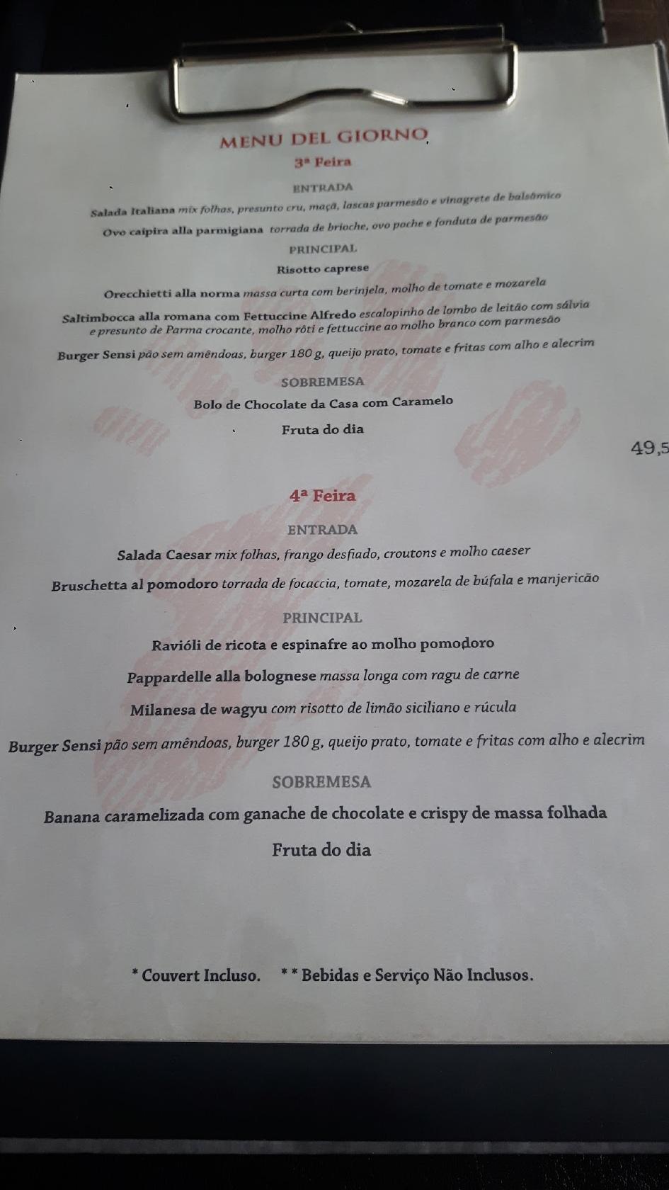 Menu em Sensi restaurante, São Paulo