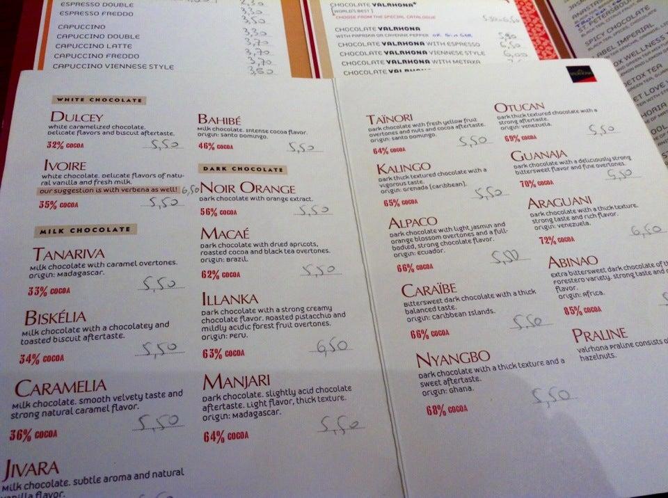 Menu at Ami gastrotheque, Athens