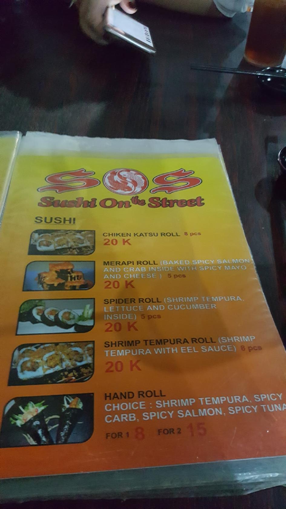 Menu at Sushi On The Street restaurant, Denpasar, Jl. Cargo Permai No.197x