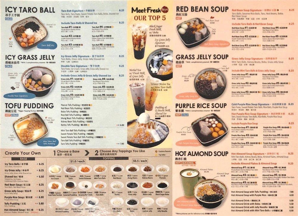 Menu at Meet Fresh desserts, Seattle
