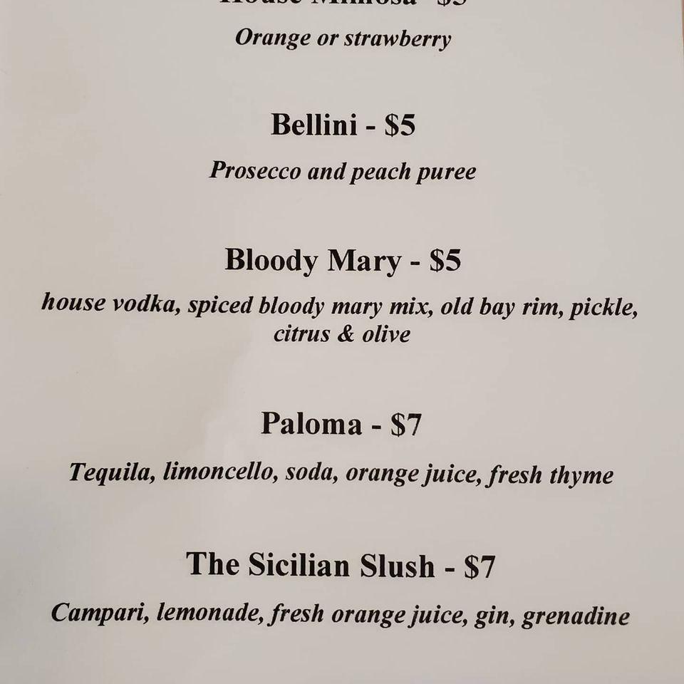 Menu at Casa Italiana Restaurant, Richmond