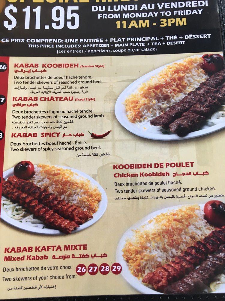 Menu at Chateau Kabab West Island restaurant, Dollard-Des Ormeaux ...