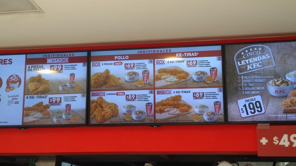 Carta de comida rápida Kfc, Ciudad de México, Carlos J. Meneses 72