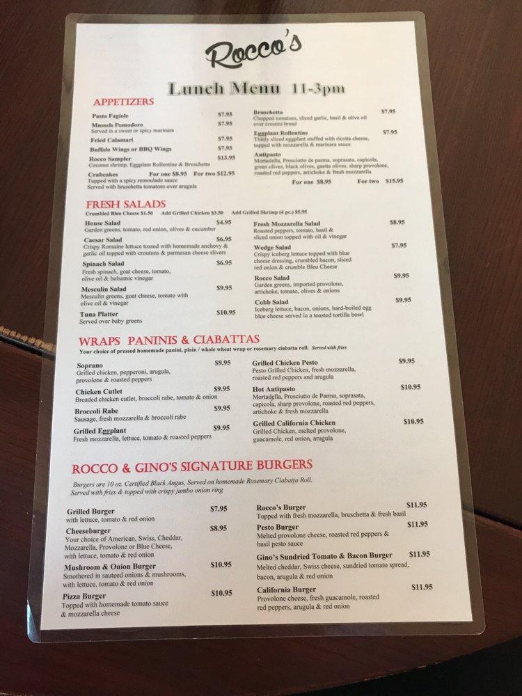 Menu at Rocco's Tuscany Bar and Grill, Madison