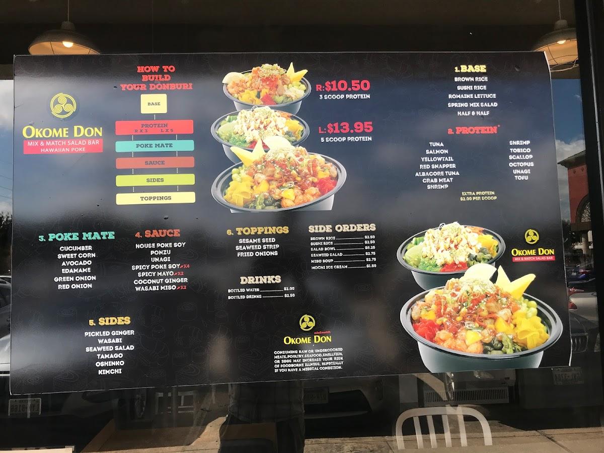 Menu at Okome Don restaurant, Houston