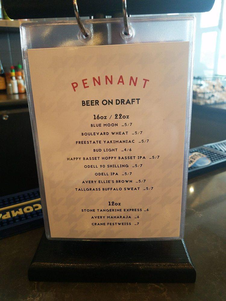 Menu at The Pennant restaurant, Topeka