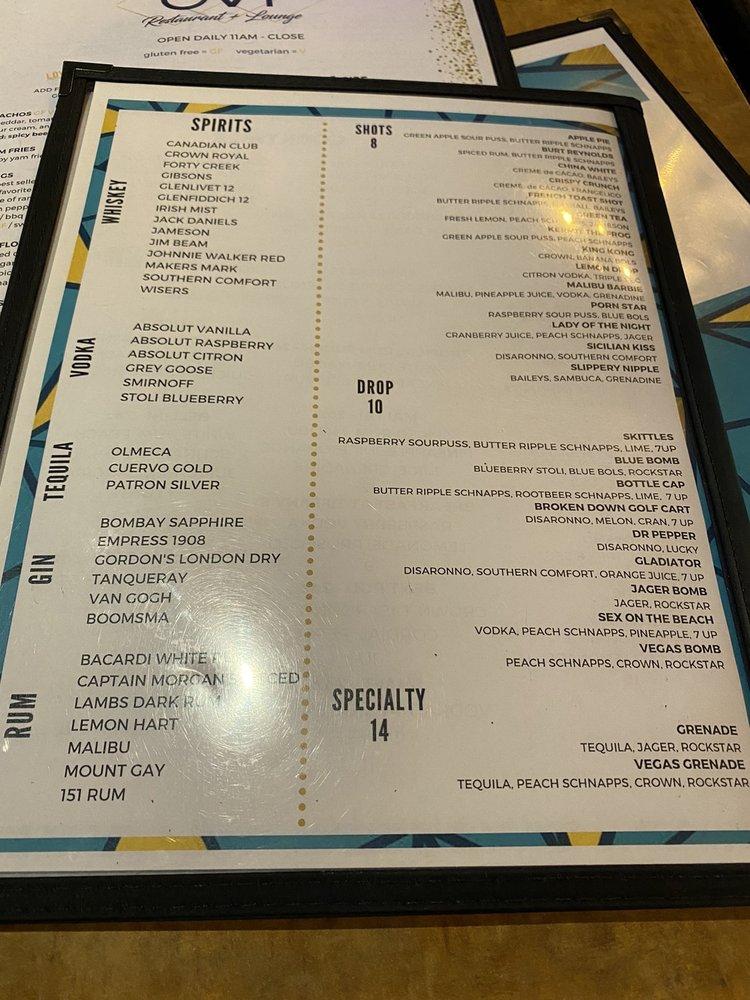 Menu at CVI Restaurant & Lounge, Duncan
