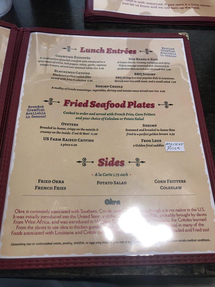 Menu at Cooyons restaurant, Mountain Home