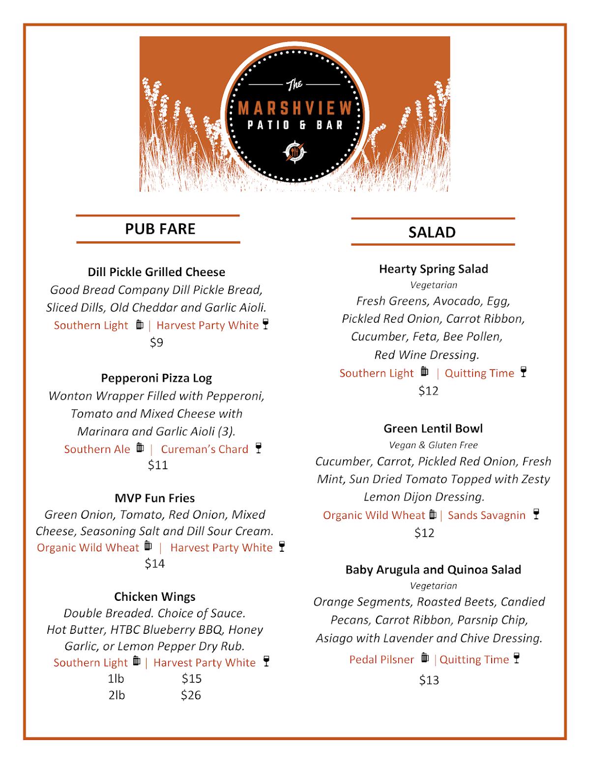 Menu at Long Point Eco-Adventures restaurant, Turkey Point