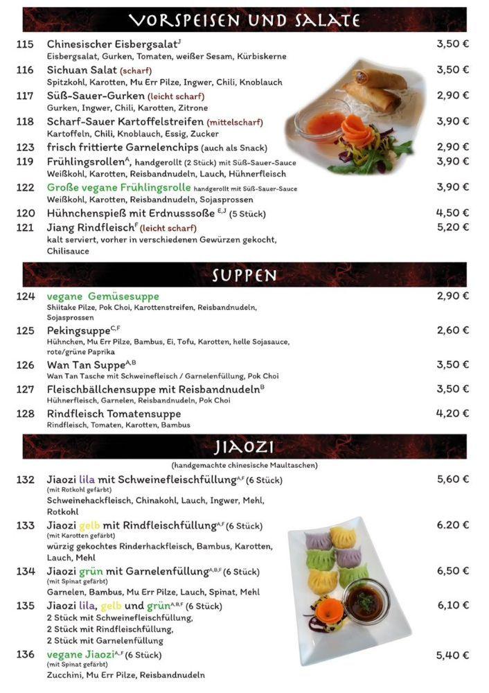 Speisekarte von Shan Dong - China Restaurant, Bar, Kassel, Lutherstraße 1