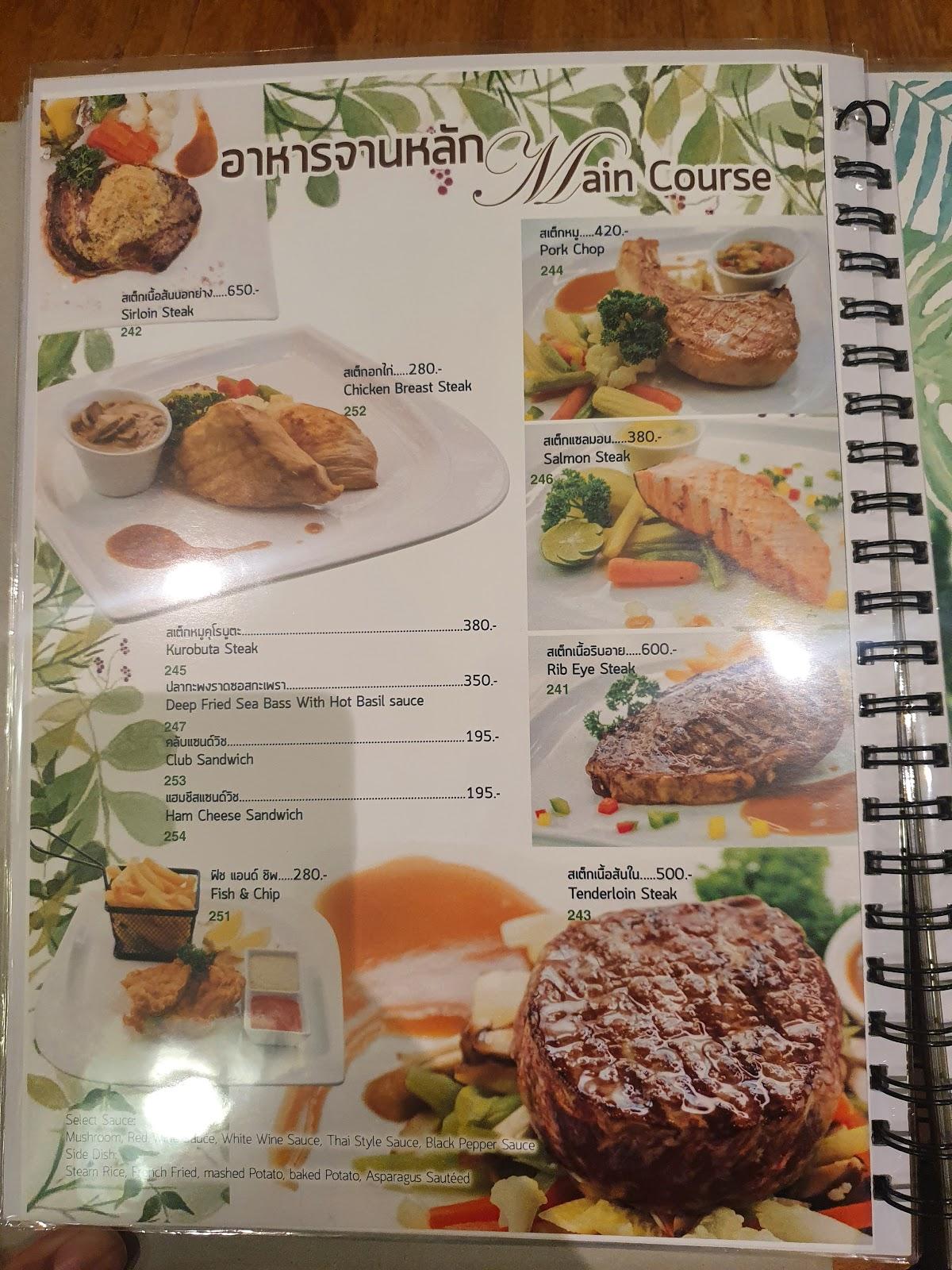 Menu at Green Mountain Restaurant, Klang Dong
