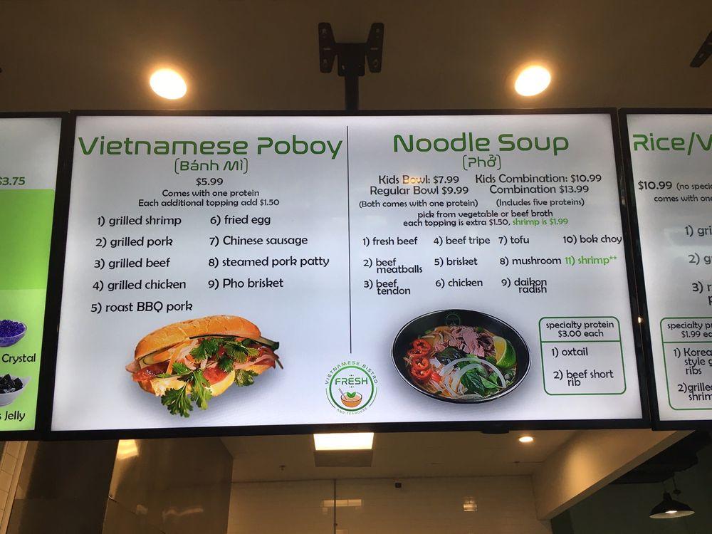 Carta del restaurante Fresh Vietnamese Bistro and Teahouse, D'Iberville