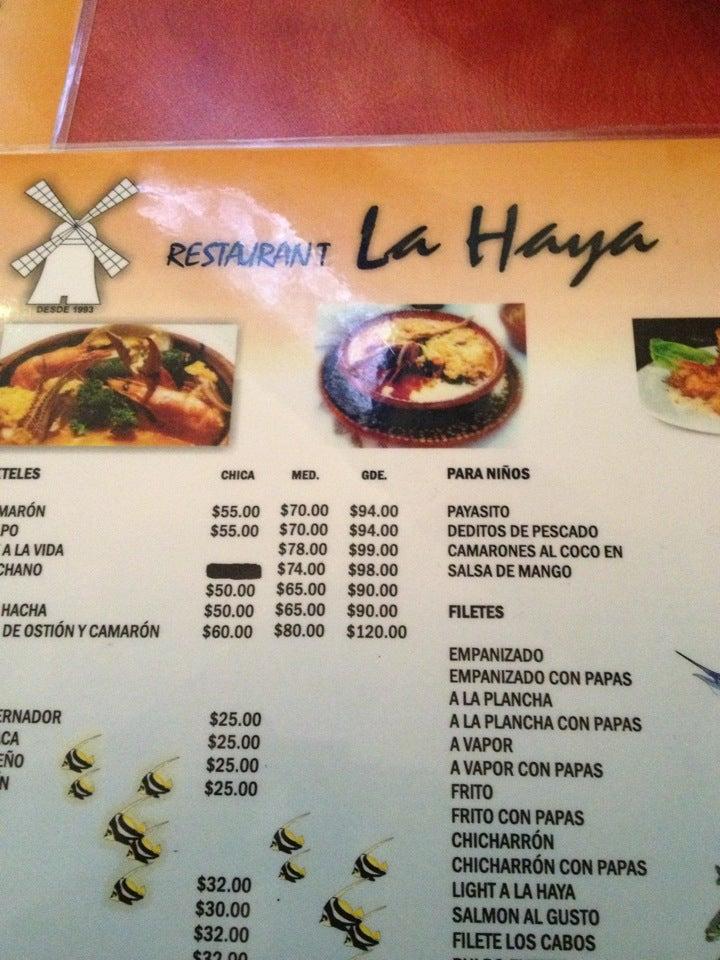 Carta del restaurante La Haya, Monterrey