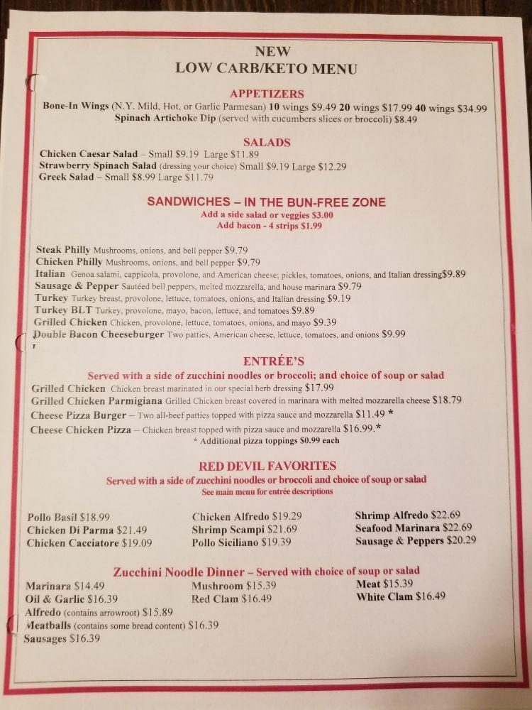 Menu at Red Devil Italian Restaurant & Pizzeria, Phoenix, E McDowell Rd