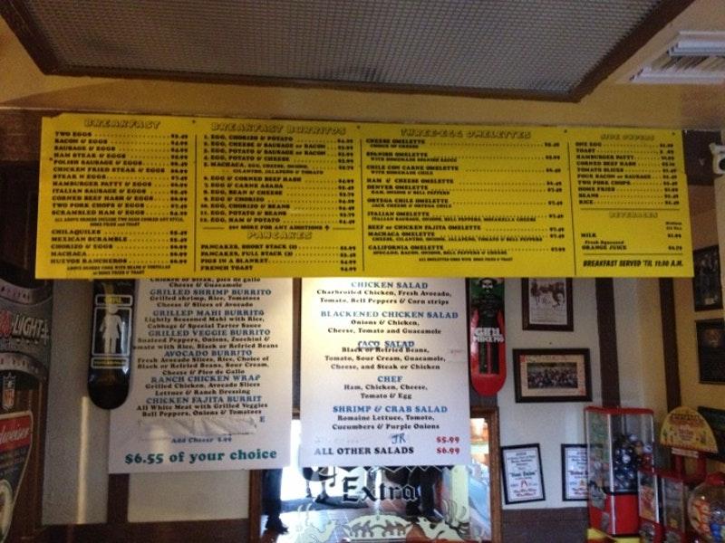 Menu at Ticos Tacos restaurant, Simi Valley, E Los Angeles Ave