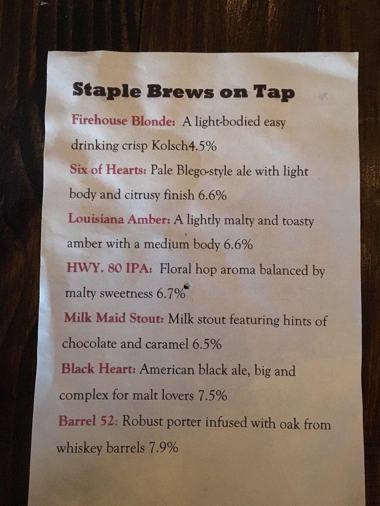 Menu at Flying Heart Brewing & Pub, Bossier City