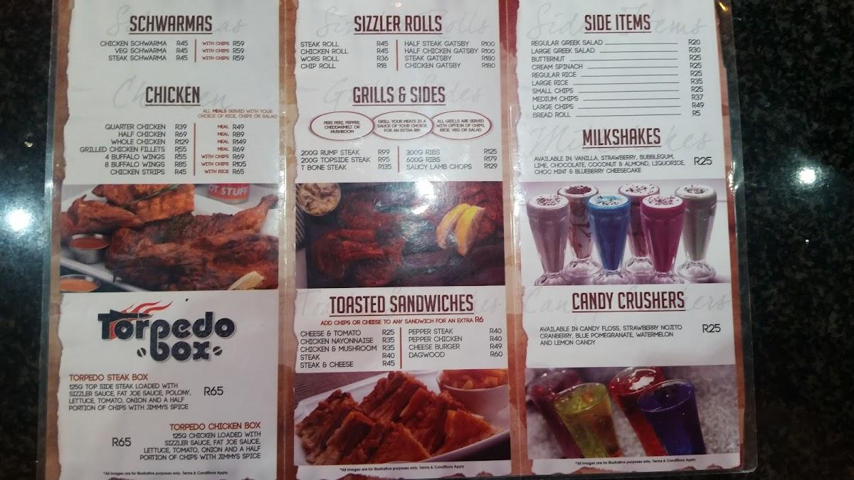 Menu at Jimmy's Killer Fish & Chips and Jimmys Killer Grills Mondeor ...