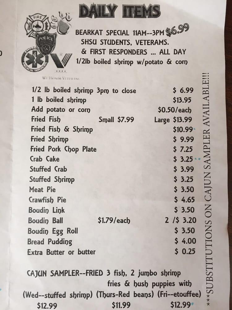 Menu at Arnaud's Cajun Kitchen restaurant, Huntsville