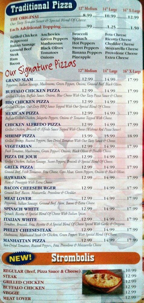 Menu at Bellagio Wings & Pizza pizzeria, Owings Mills