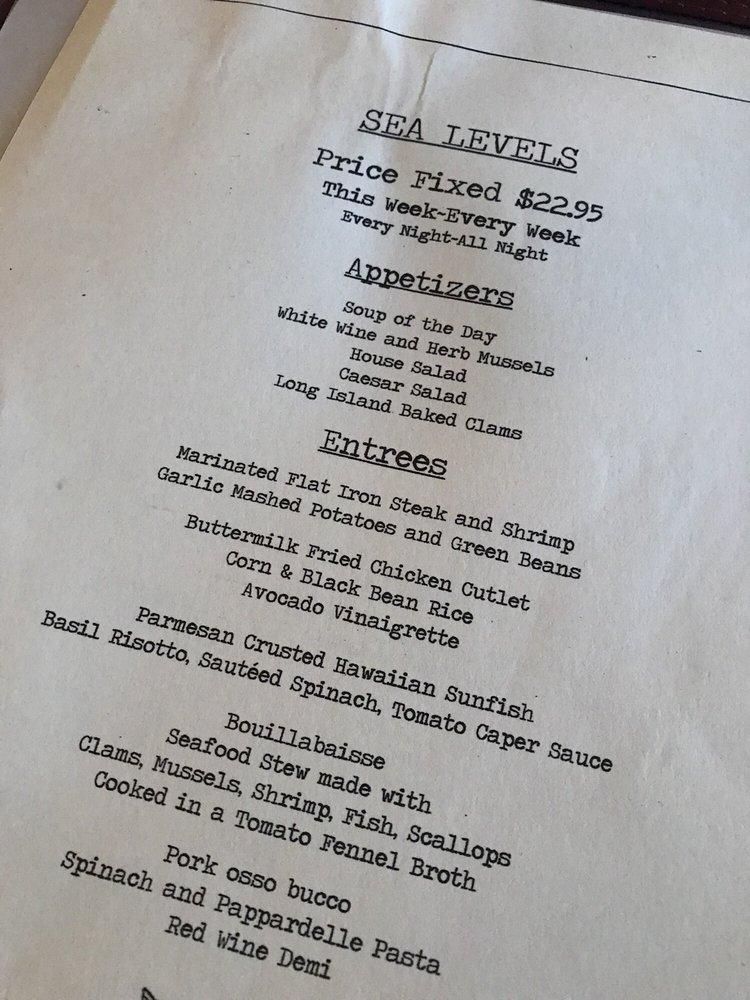 Menu at Sea Levels Restaurant, Brightwaters
