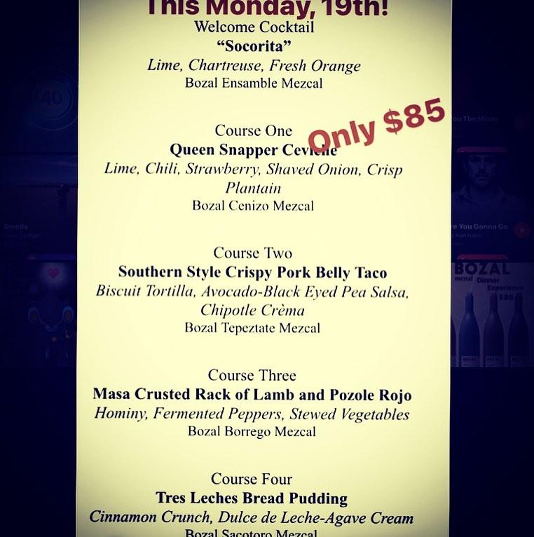 Menu at Soco Restaurant, Orlando