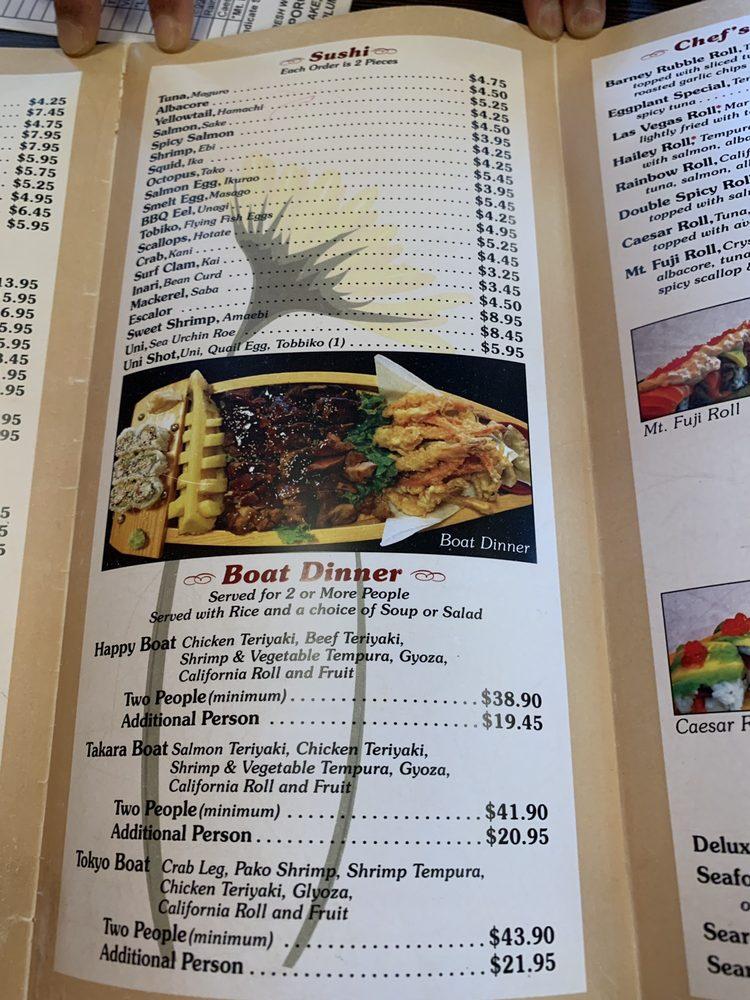 Menu at Tokyo Japanese Restaurant, Twin Falls