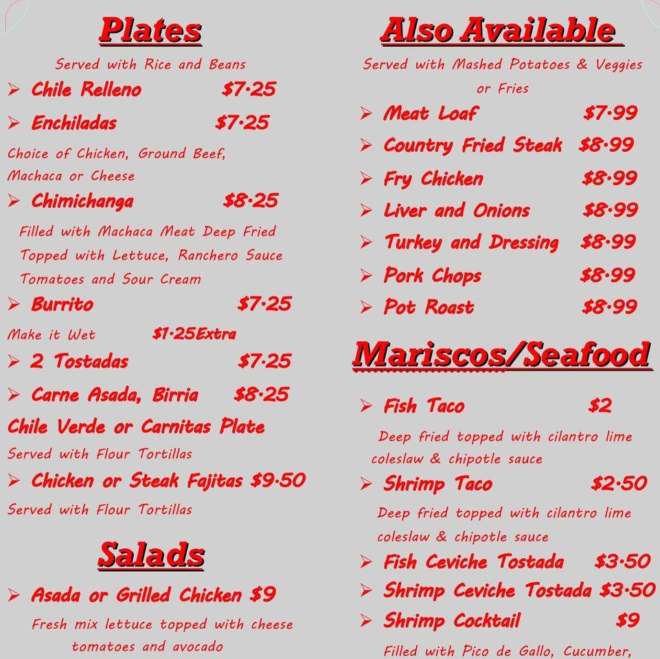 Menu at Earl's at the Castle restaurant, Bullhead City, 491 Long Ave