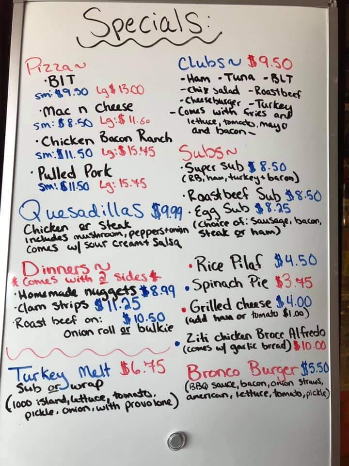 Menu at Friendly Town Pizza pizzeria, Athol