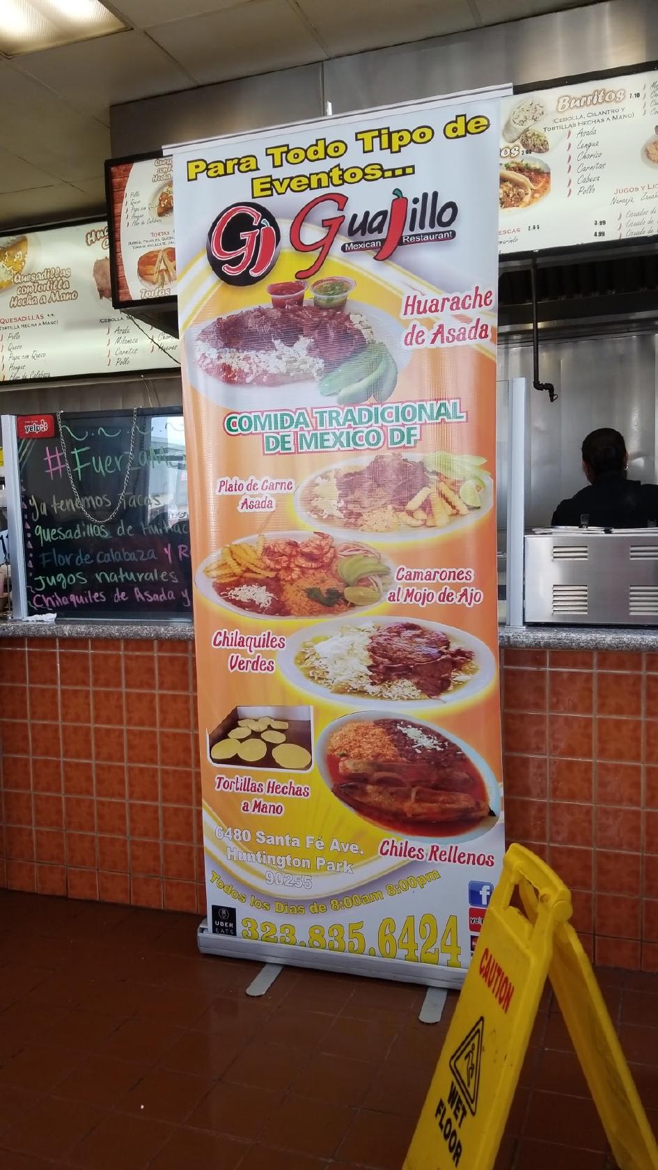 Menu at Guajillo Restaurant, Huntington Park