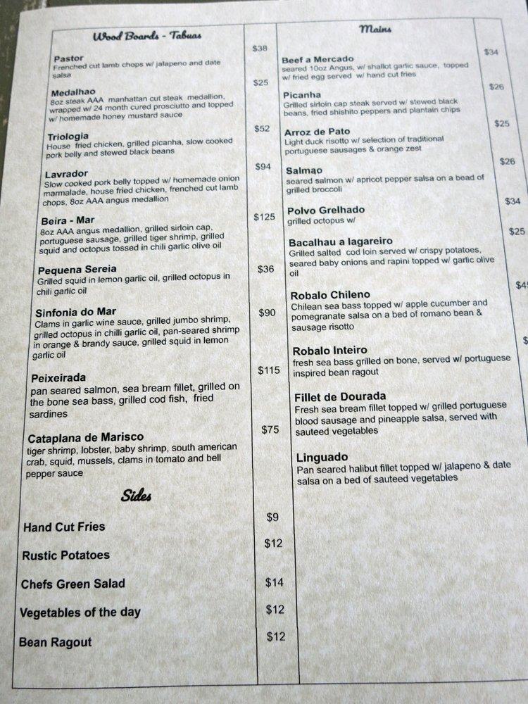 Menu at Mercado Restaurant, Toronto