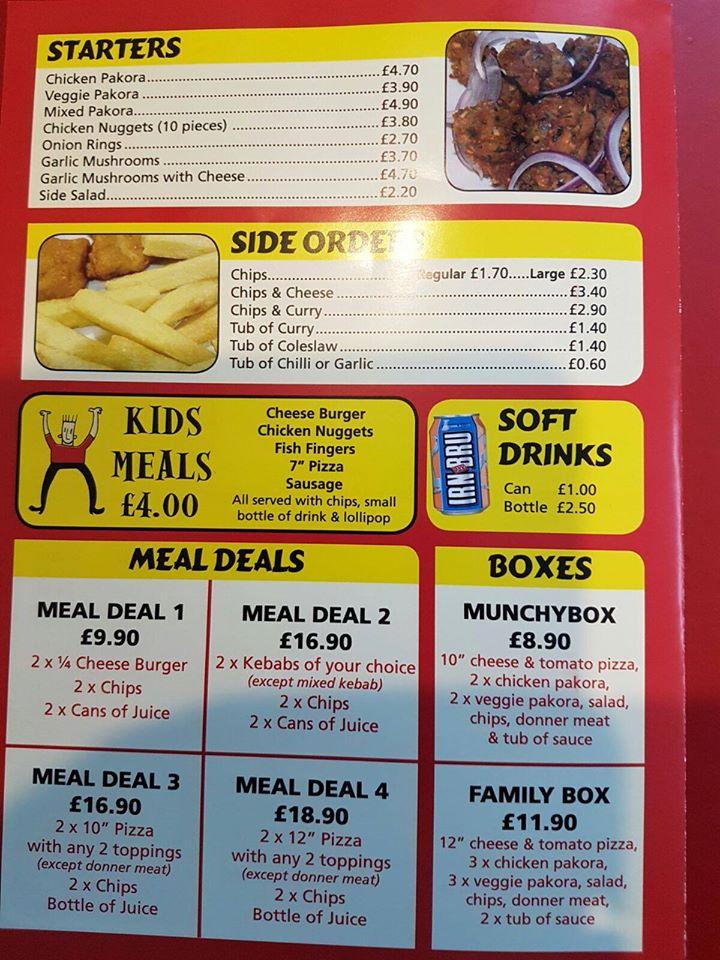 Menu at Thurso Best Kebab pizzeria, Thurso