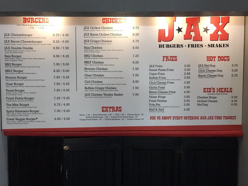 Menu at JAX restaurant, Spring, Spring Cypress Rd