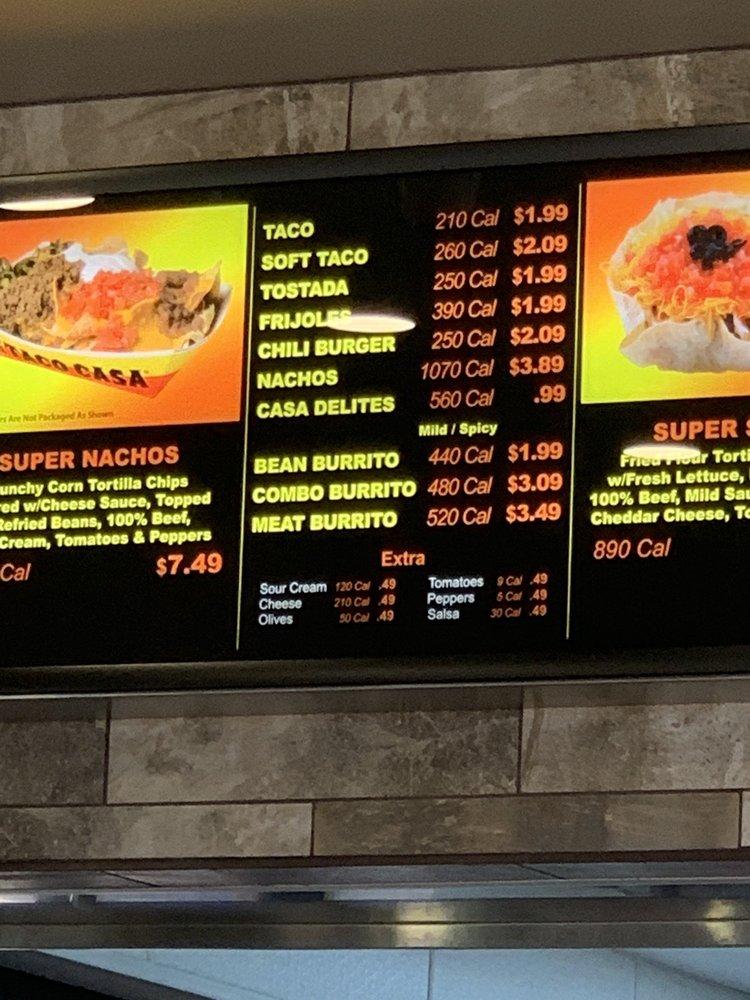 Menu at Taco Casa restaurant, Abilene, Buffalo Gap Rd