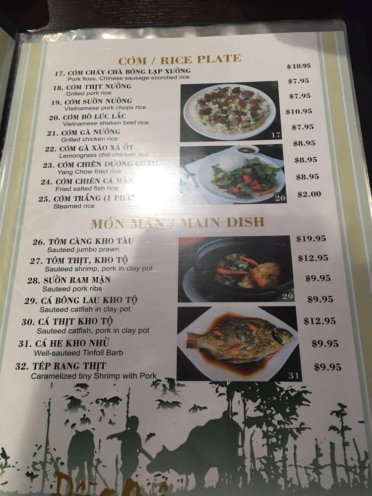 Menu at Dong Que Restaurant, San Jose, 2852 Alum Rock Ave