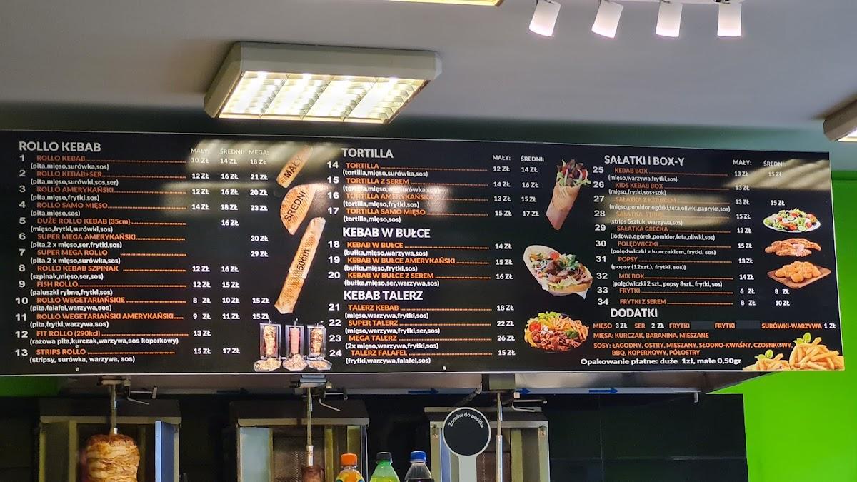 Menu at Etihas Kebab restaurant, Brzeszcze