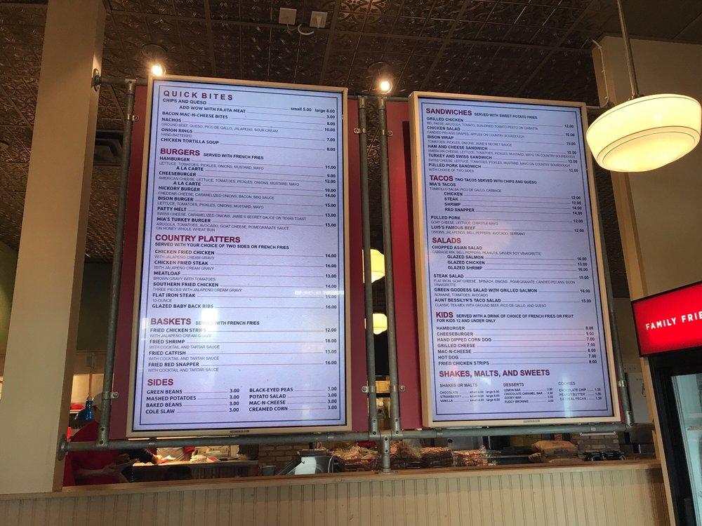 Menu at Mia's Table restaurant, Houston, Argonne St