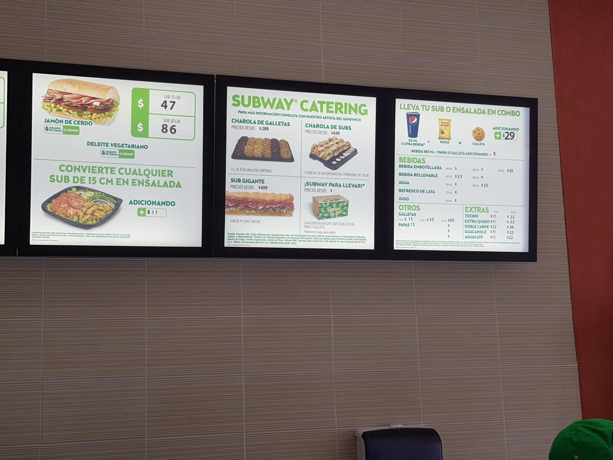 Menu at Subway restaurant, Piedras Negras, C. Adolfo López Mateos 603