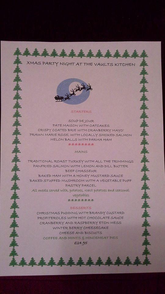 Menu at The Vaults pub & bar, Girvan